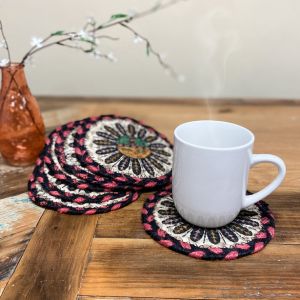 Braided Jute Coasters — El Paso Saddleblanket