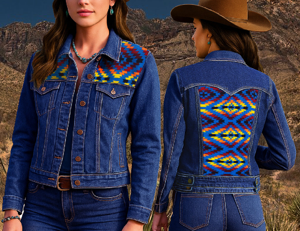 Southwest Denim Jacket 4, Large — El Paso Saddleblanket