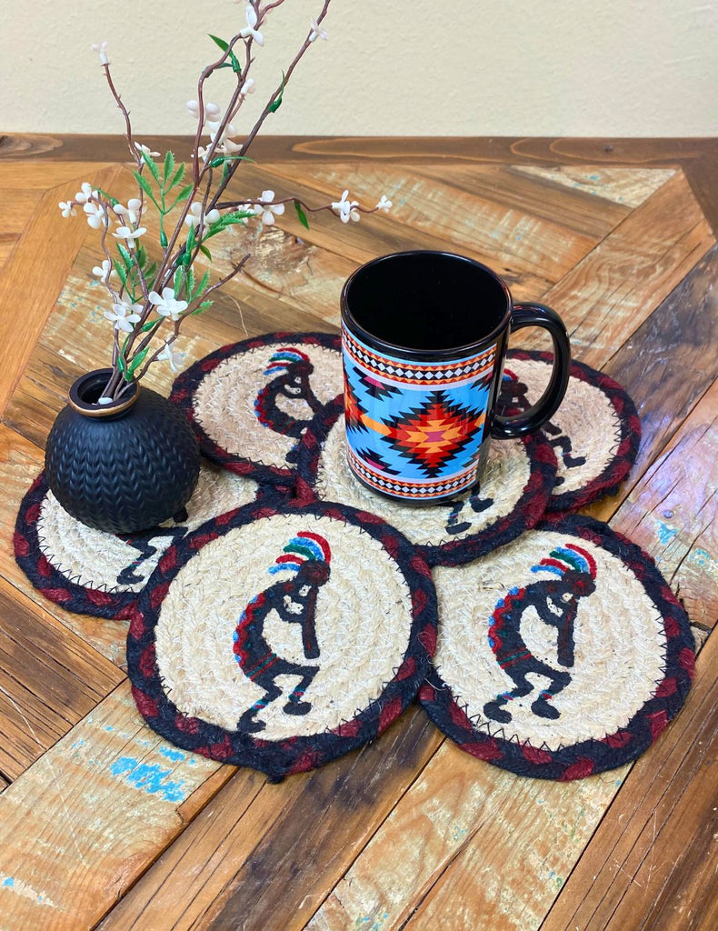 Braided Jute Coasters, Design #4 — El Paso Saddleblanket