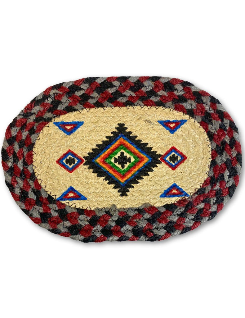 Braided Jute Oval Trivets, Design #20 — El Paso Saddleblanket
