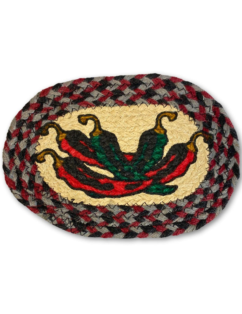 Braided Jute Oval Trivets, Design #41 — El Paso Saddleblanket