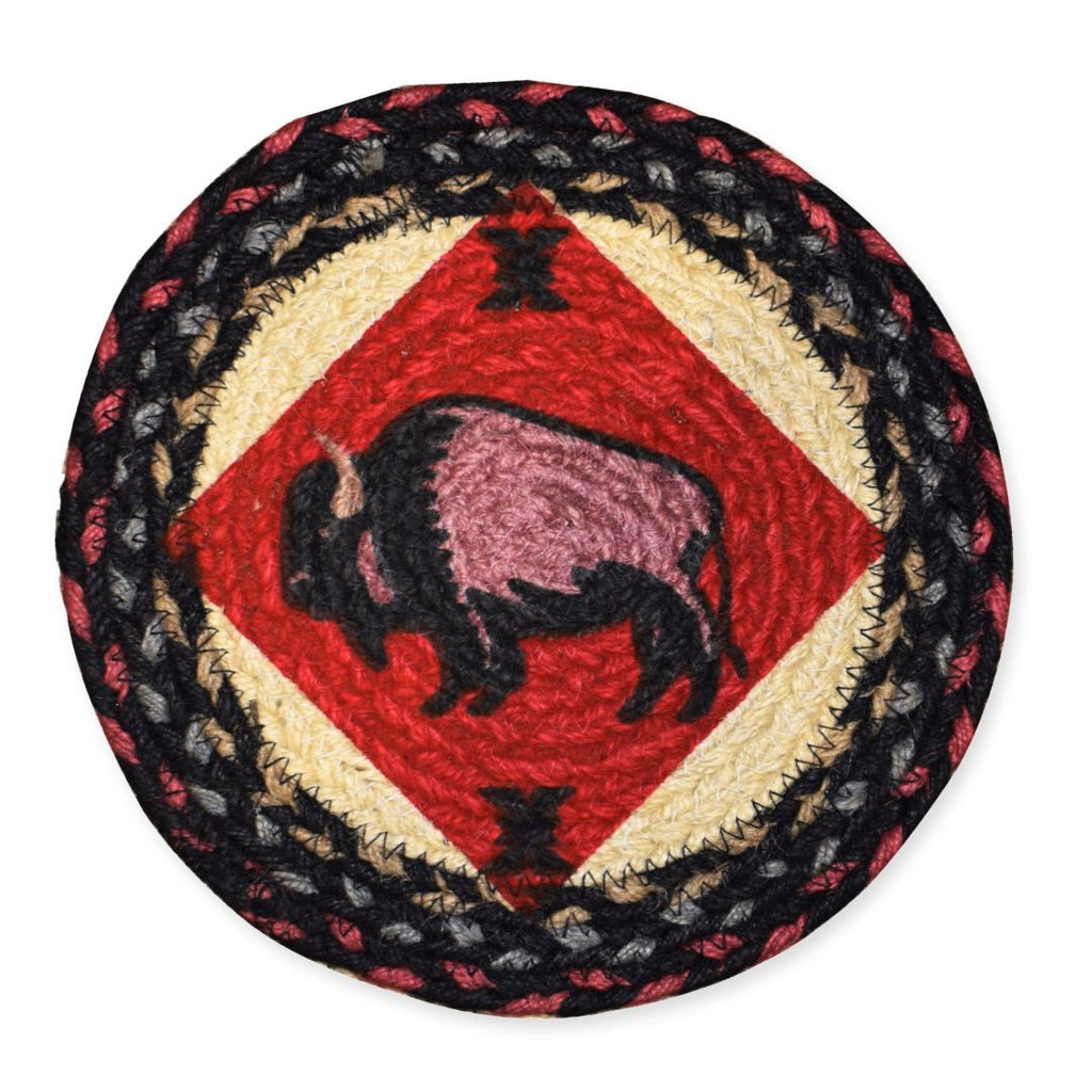 Braided Jute Round Trivets, Design #11 — El Paso Saddleblanket