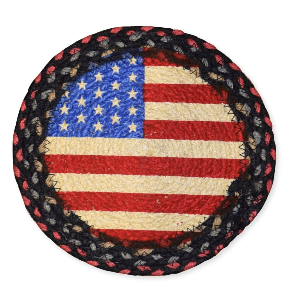 Braided Jute Round Trivets, Design #18 — El Paso Saddleblanket