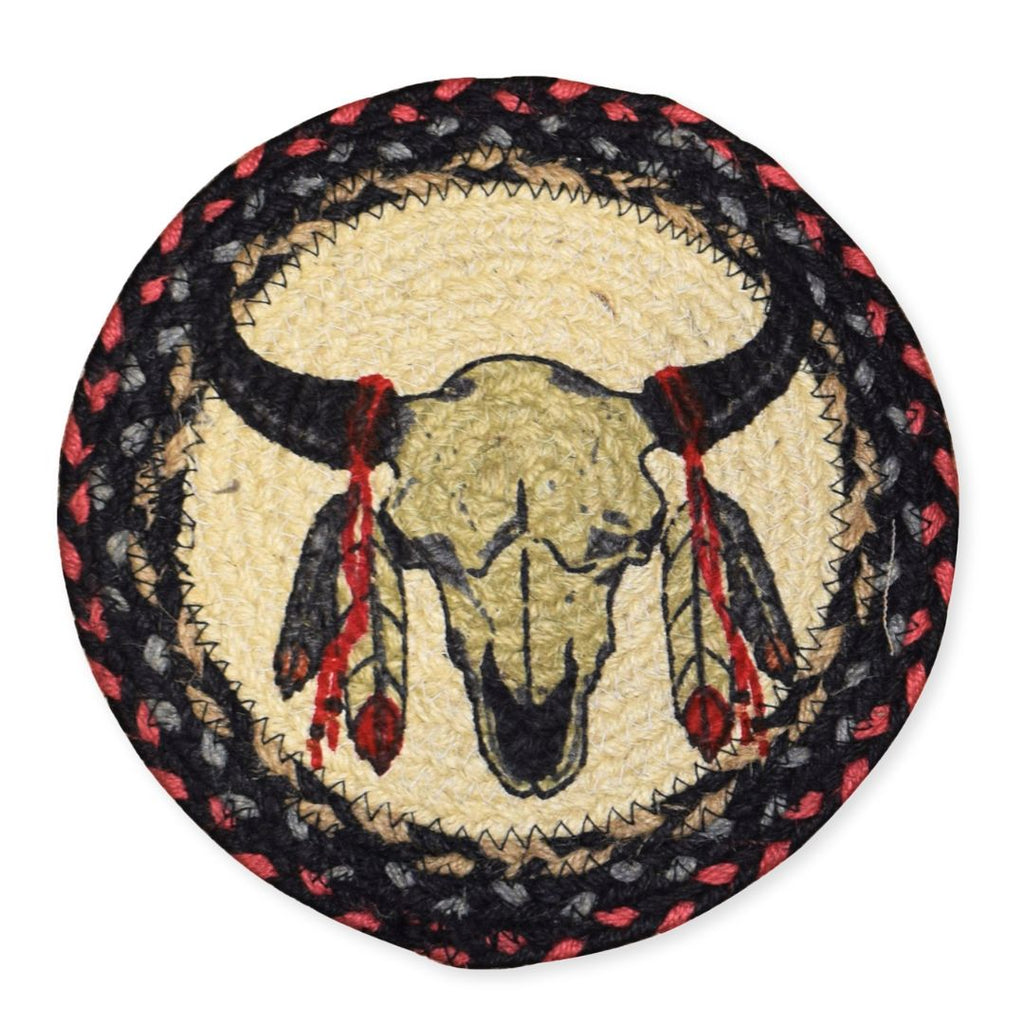 Braided Jute Round Trivets, Design #30 — El Paso Saddleblanket