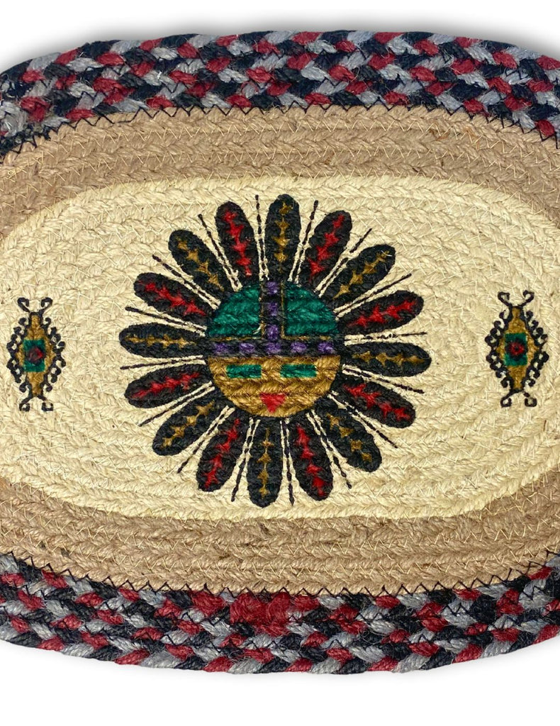 Braided Jute Table Mats, Design #13 — El Paso Saddleblanket